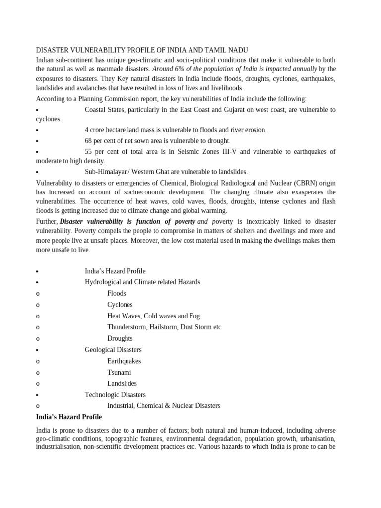 India's Disaster Vulnerability | PDF | Science & Mathematics