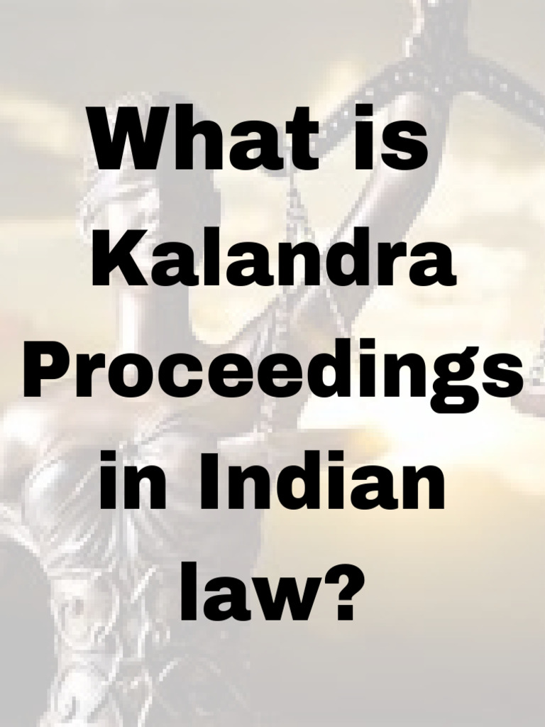 Kalandra Proceedings in Indian Law | PDF