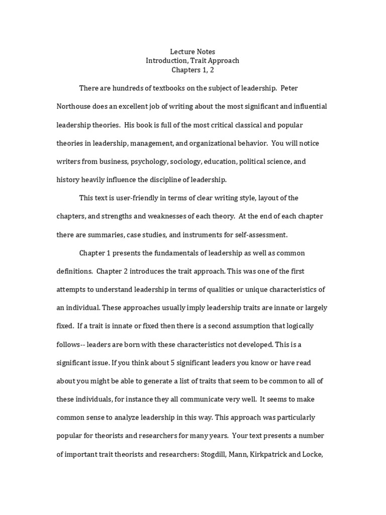 CH 1 Introduction - CH 2 Trait Approach - Accessible | PDF