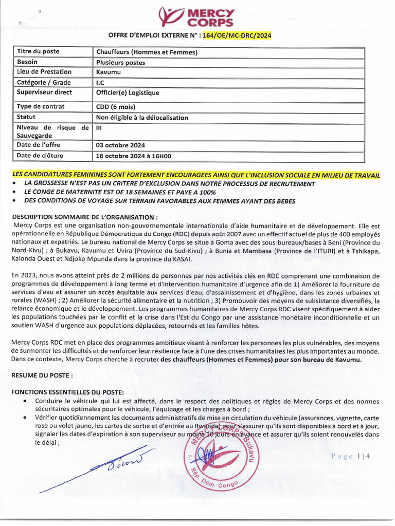 164 Oe Chauffeurs Kavumu | PDF