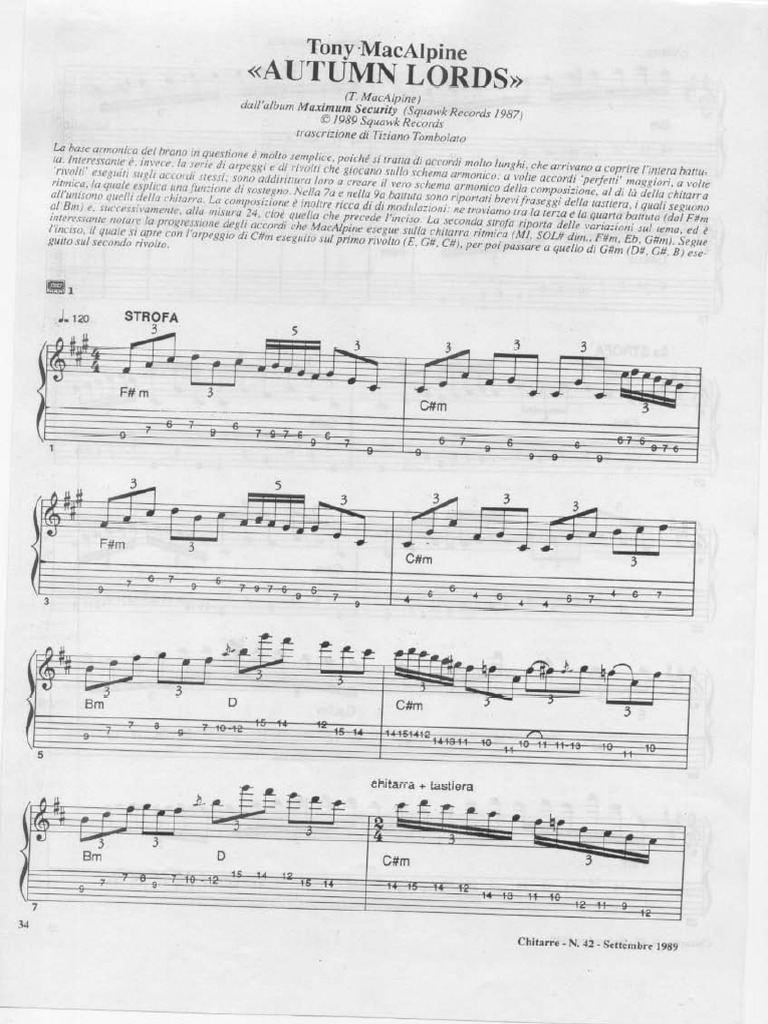 Tony Macalpine - Autumn Lords | PDF