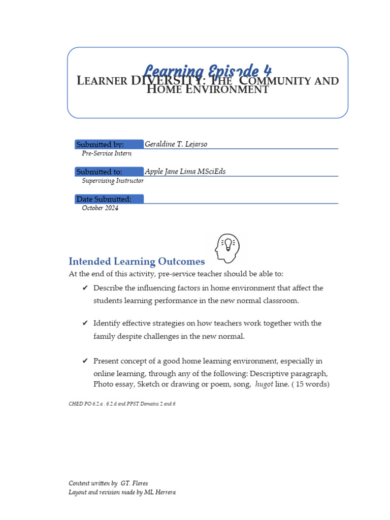 Home Learning Environment Strategies | PDF