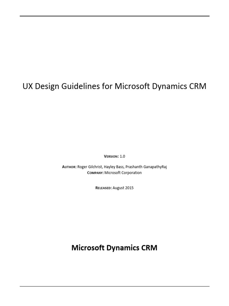 CRM UX Design Guidelines | PDF
