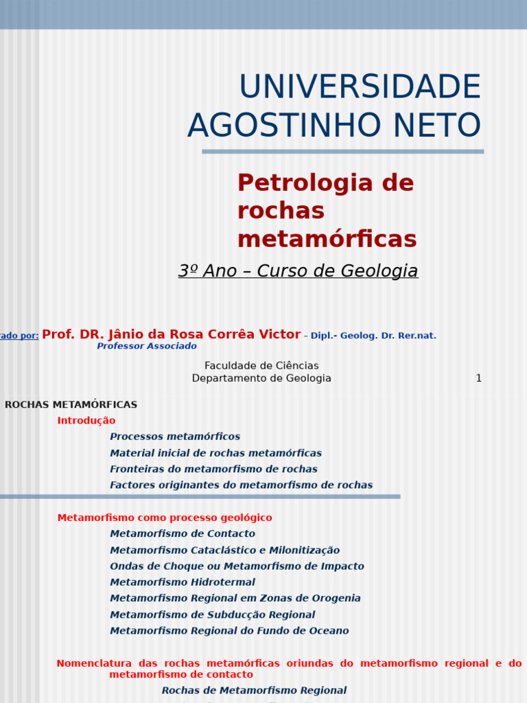 Aulas P. Metamórfica_Teoria | PDF