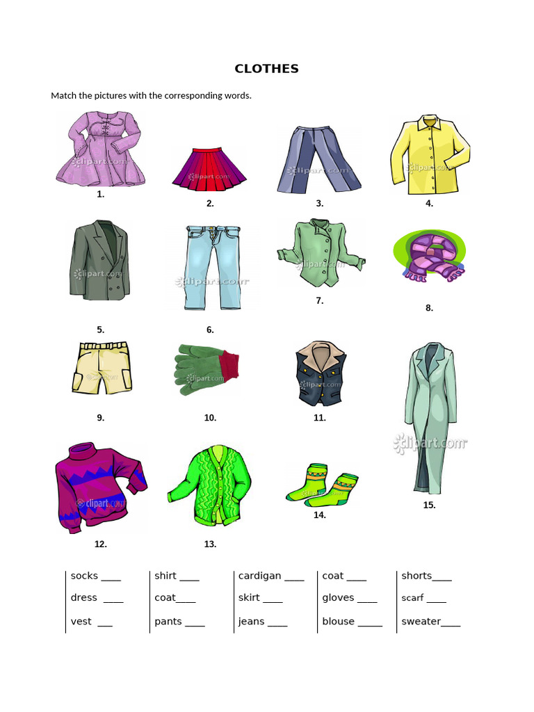 clothes worksheet | PDF