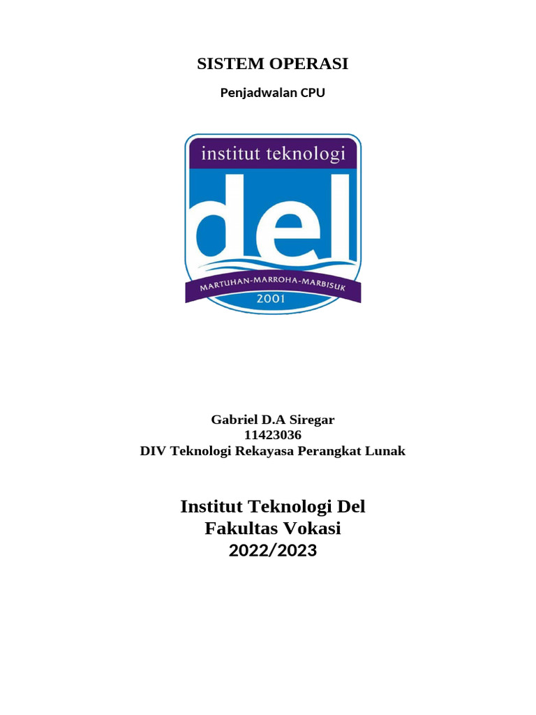 Sisop Cpu Scheduling Sementara | PDF
