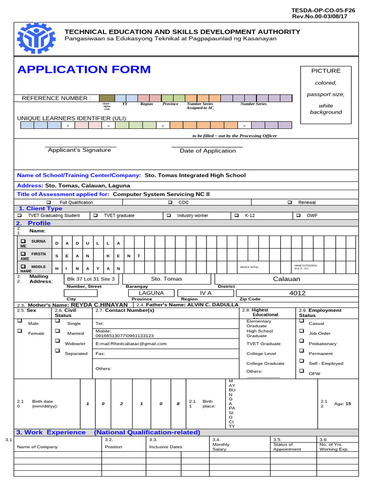 Application Form | PDF