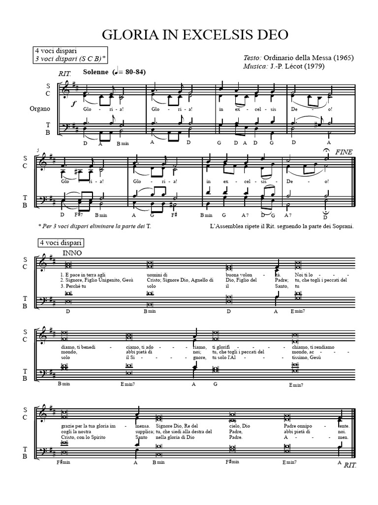 Gloria (Lecot) | PDF