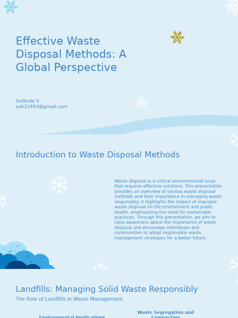 Effective Waste Disposal Methods - A Global Perspective-1 | PDF