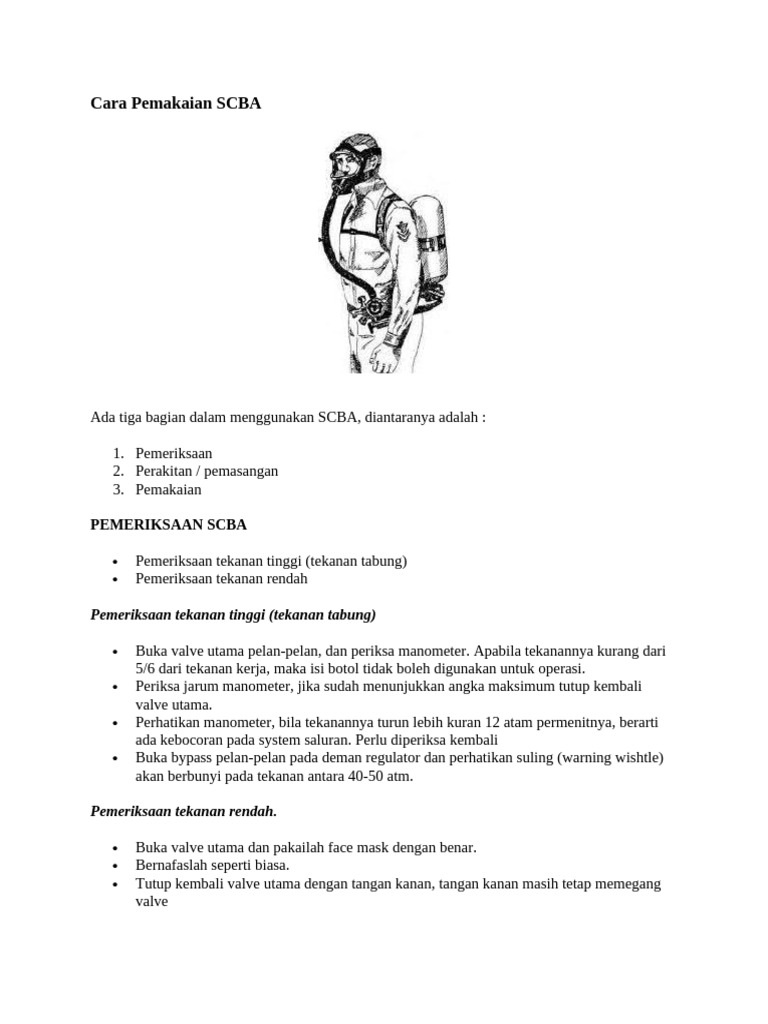 Cara Pemakaian SCBA | PDF