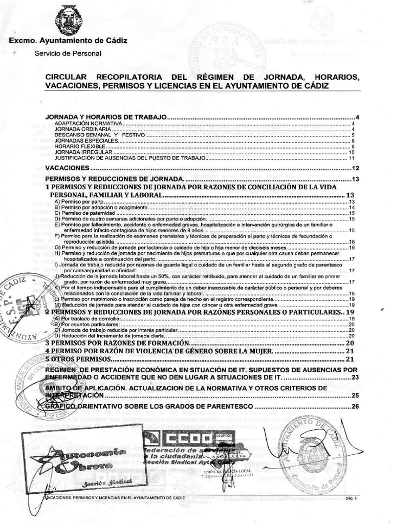 Manual de Permisos Firmado Sindicatos y Empresa. | PDF