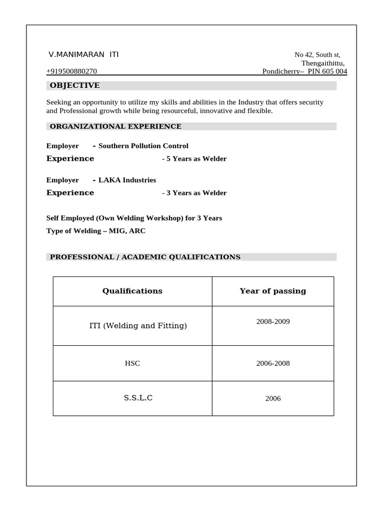 Manimaran Resume | PDF