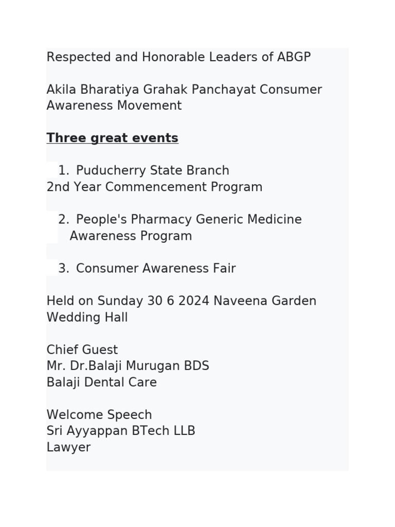 Respected and Honorable Leaders of ABGP | PDF