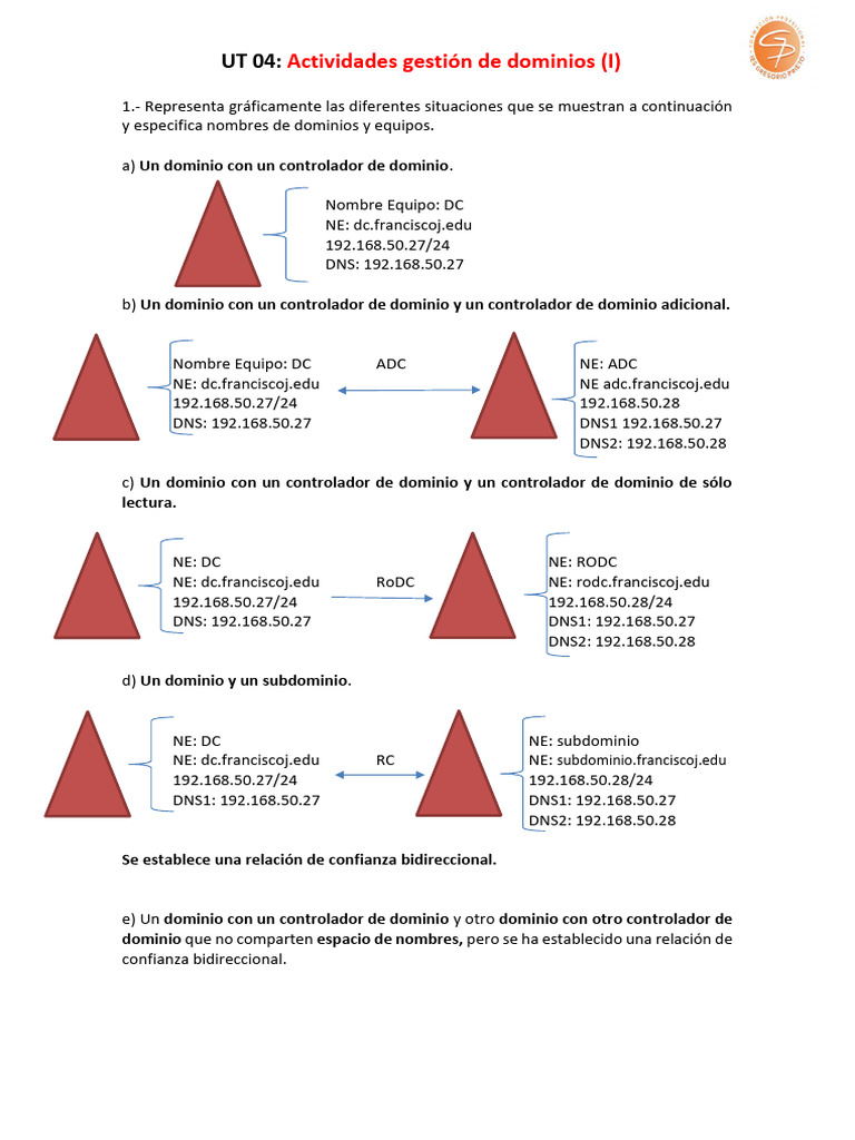 Iso Ut04 Gestion Dominios Alumnos Actividades I805 | PDF