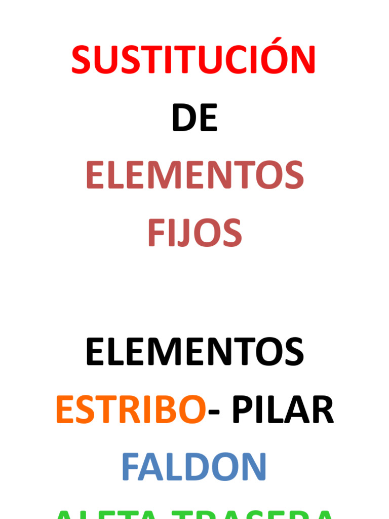 12. SUSTITUCIONES DE ELEMENTOS FIJOS | PDF