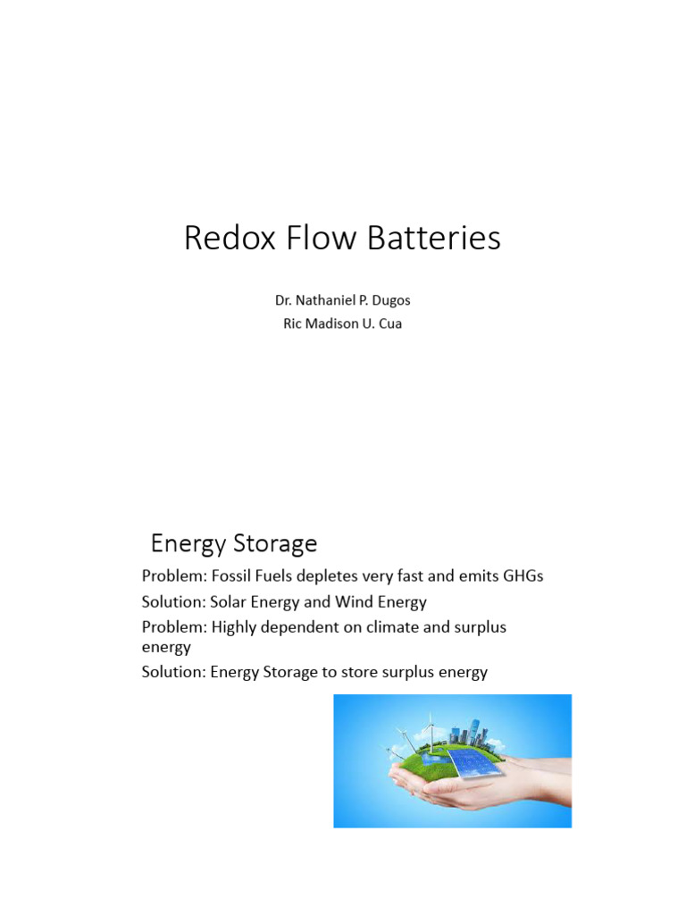 Redox Flow Batteries (Dr. Dugos) | PDF