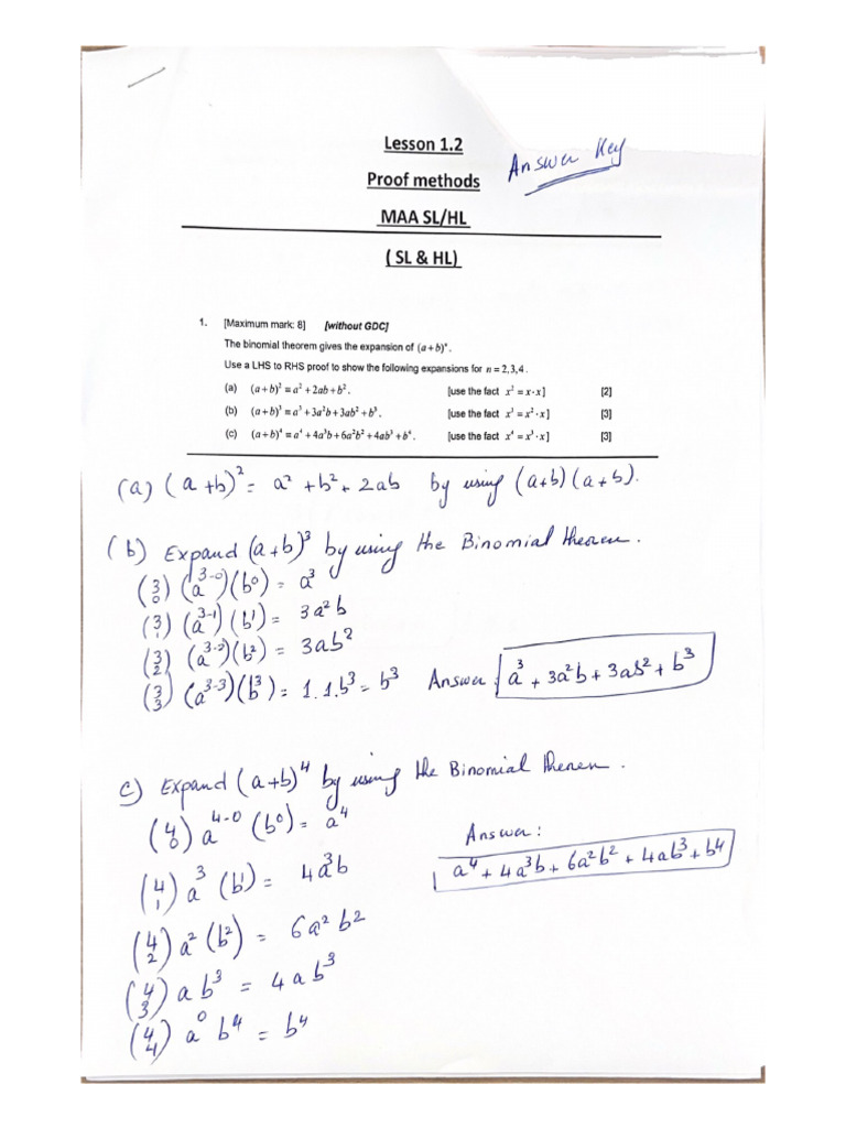 Methods_o_proof_worksheet-Answer_key | PDF