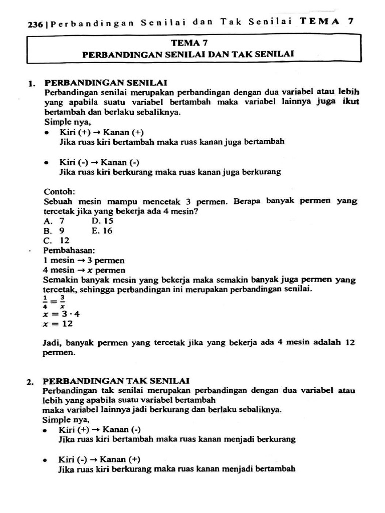 Tiu II Tema 7 Perbandingan | PDF