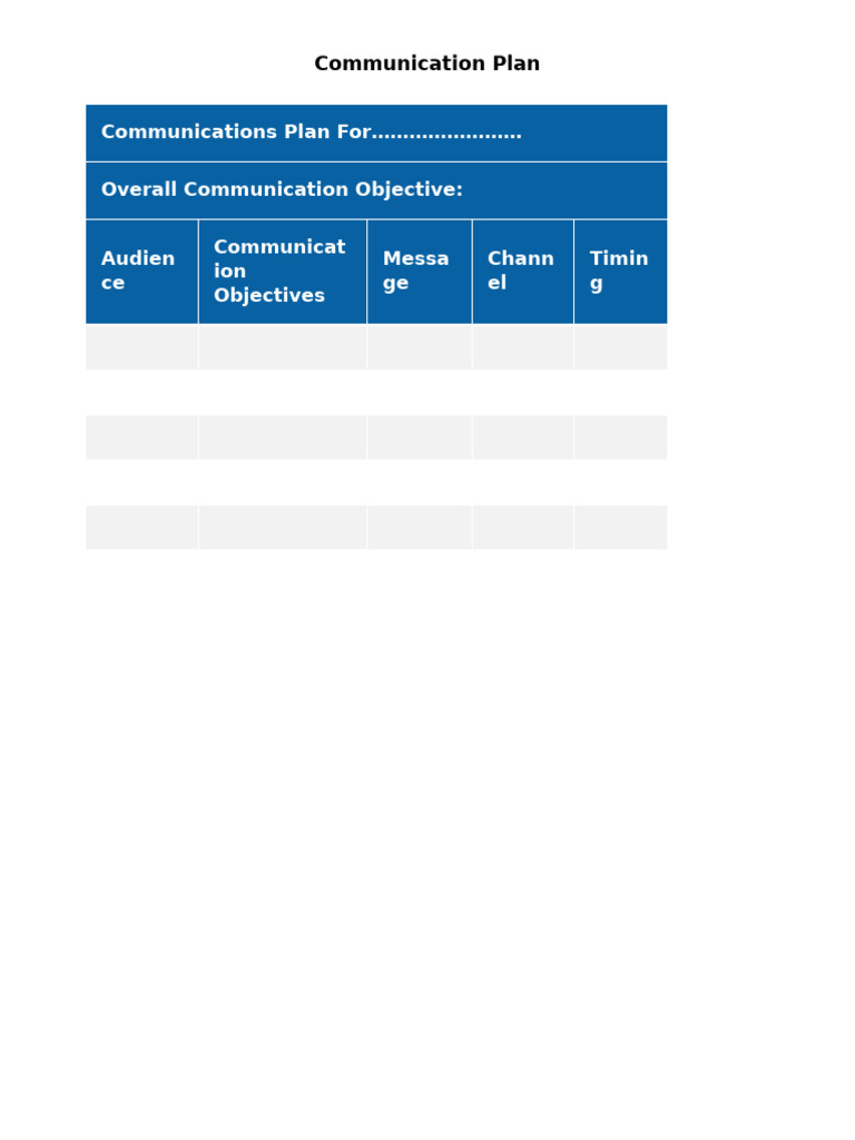 Communication Plan | PDF
