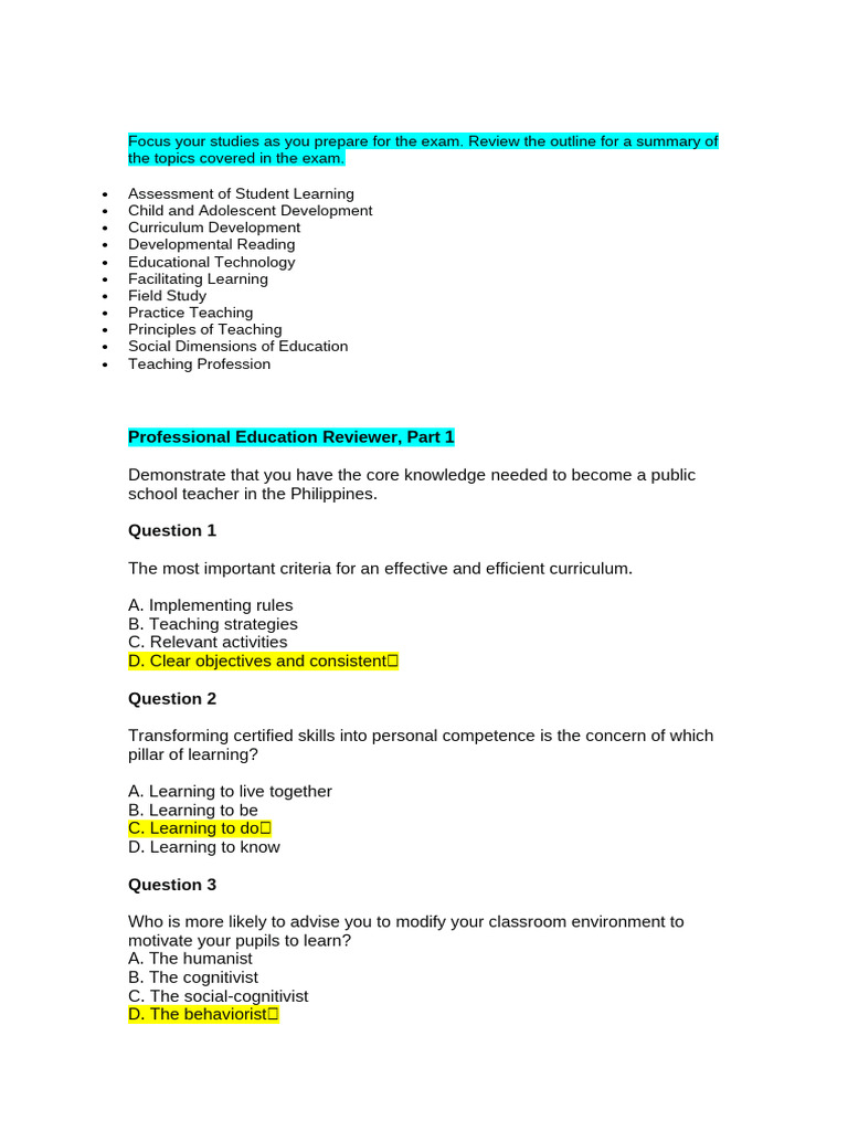 Study Guide Part 2 | PDF