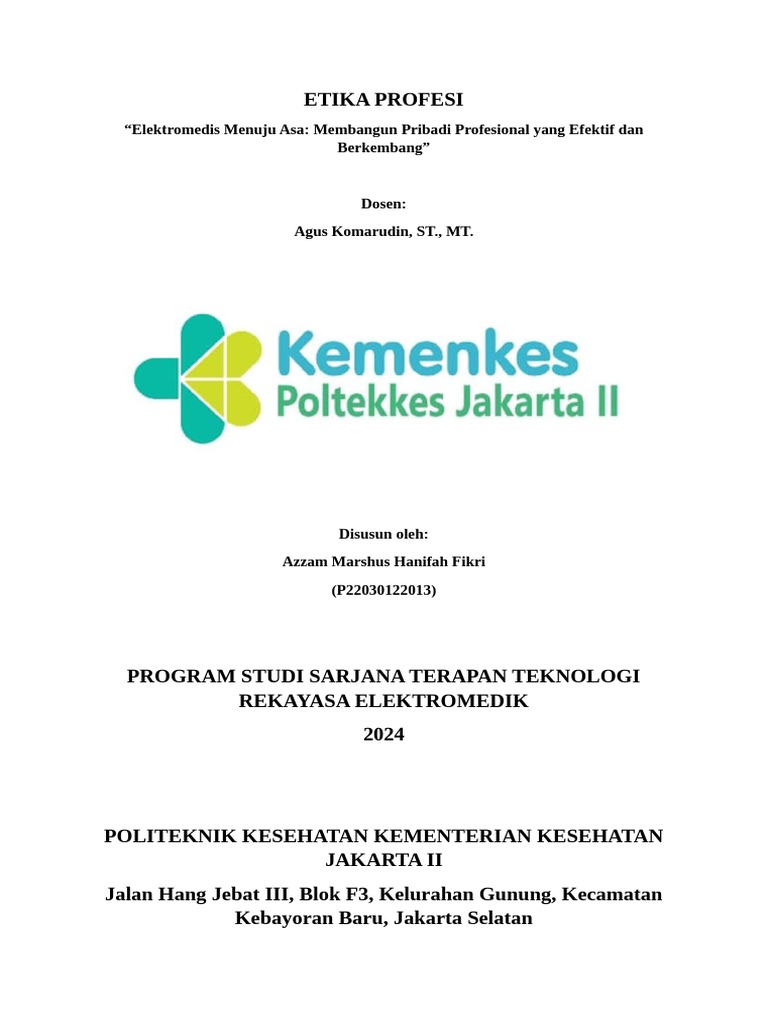 Elektromedis: Membangun Profesionalisme | PDF | Pengembangan Diri
