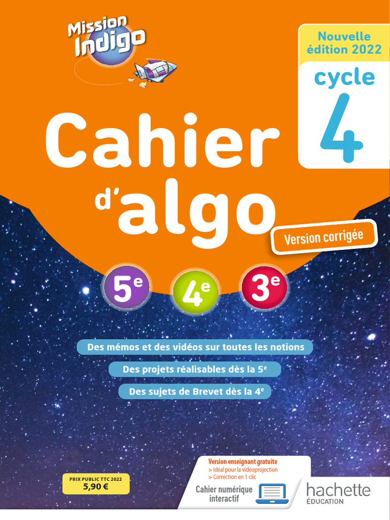 Cahier D'algorithmique Cycle 4 Hachette | PDF