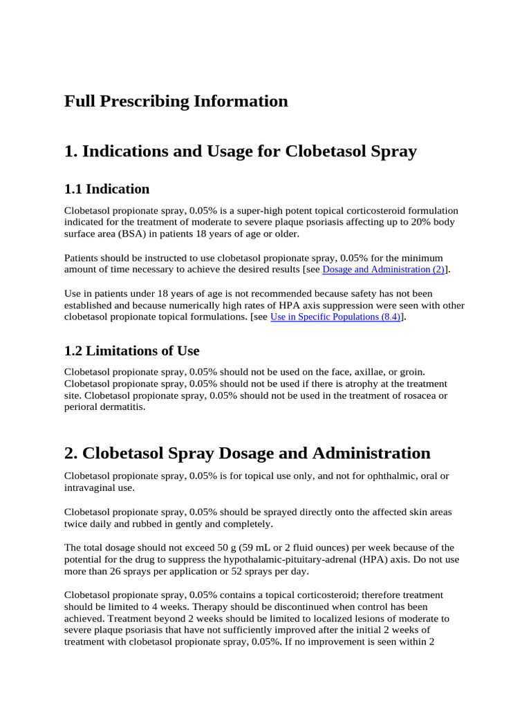 Clobetasol Spray | PDF