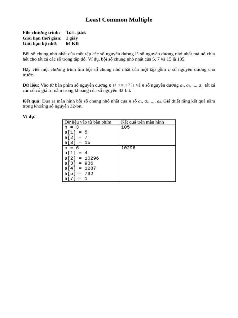Least Common Multiple | PDF