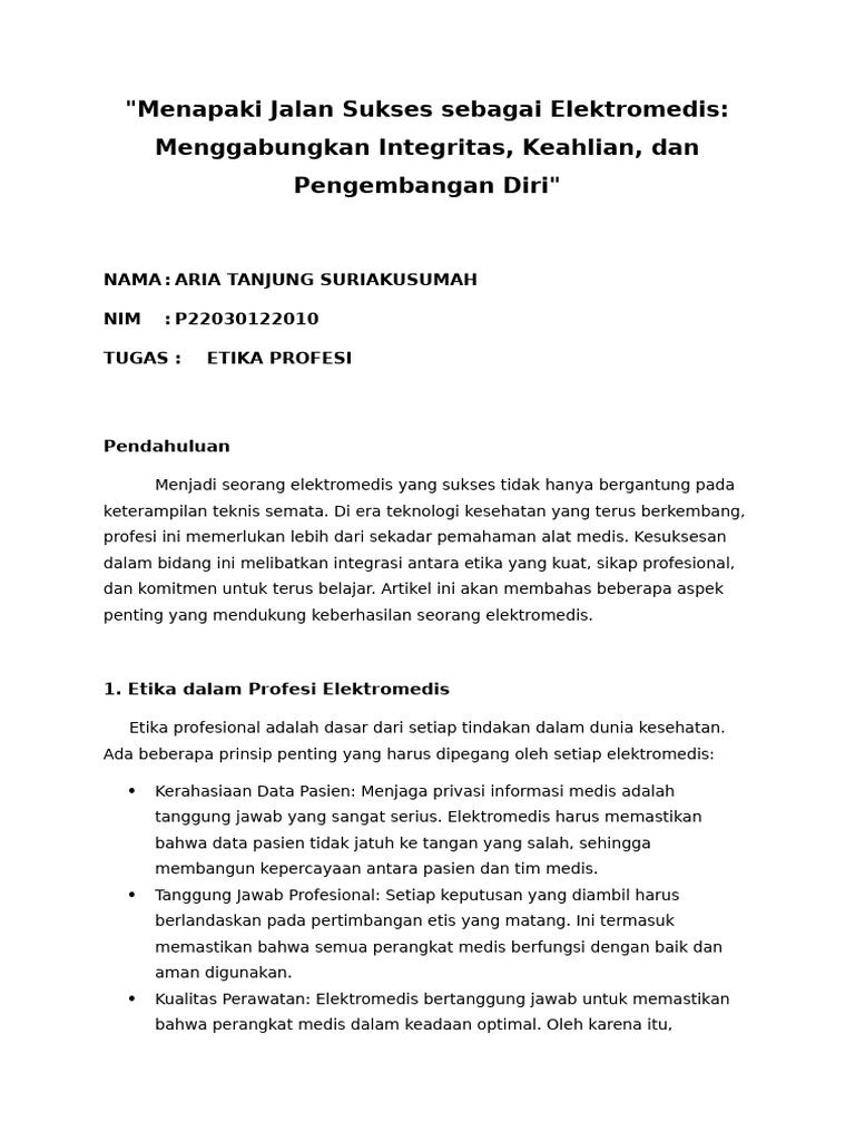 Jalan Sukses Sebagai Elektromedis | PDF