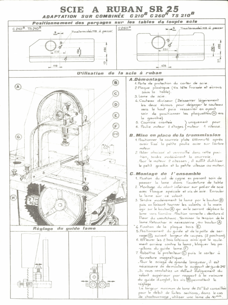 Lurem C260N Adaptation Scie À Ruban | PDF