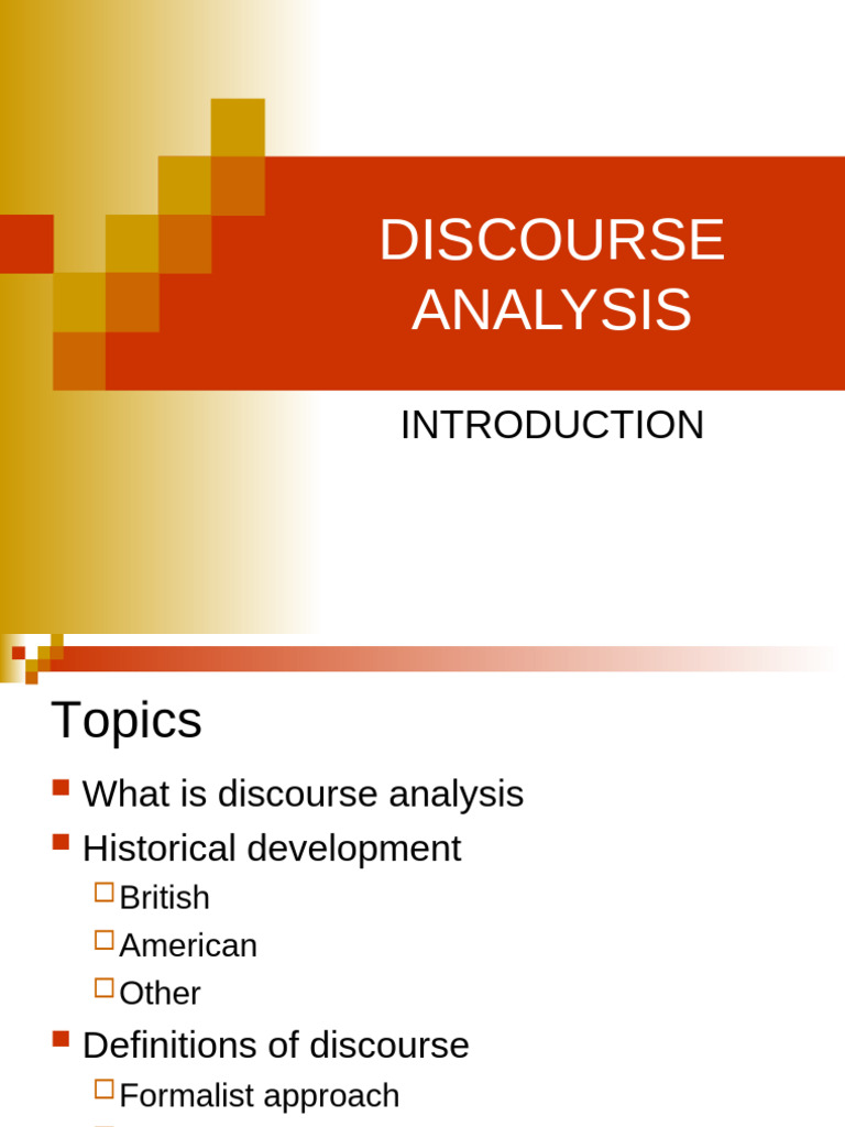 DISCOURSE ANALYSIS - Introduction - Lecture1 | PDF
