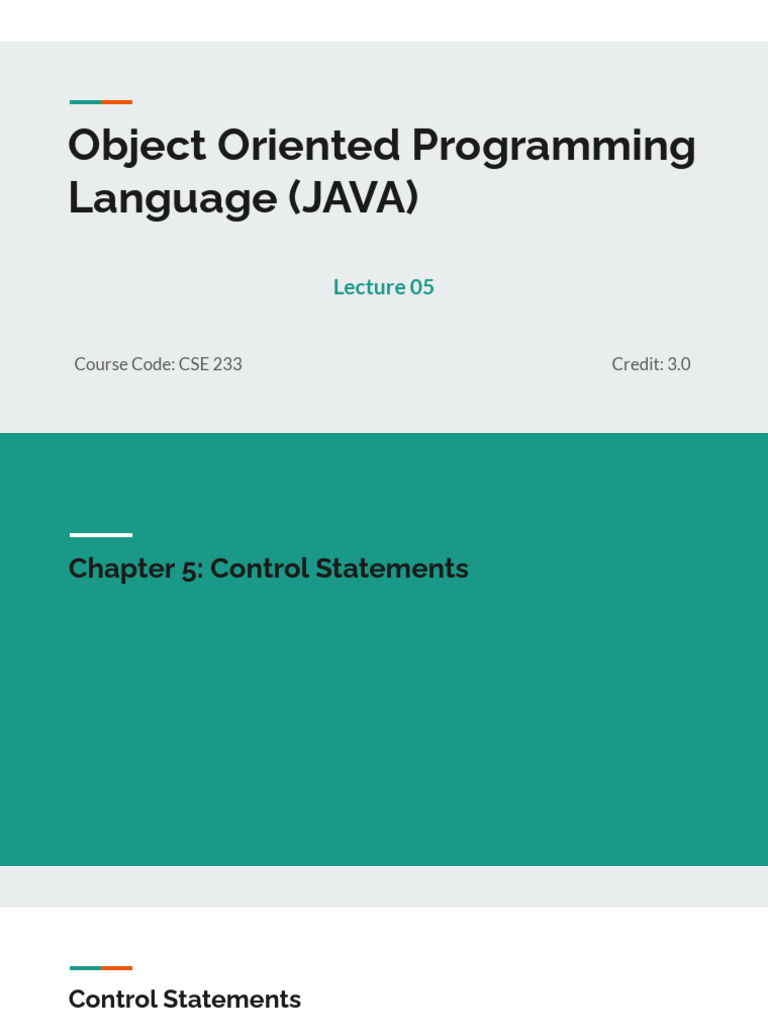 L05 CH05 Control Statements | PDF