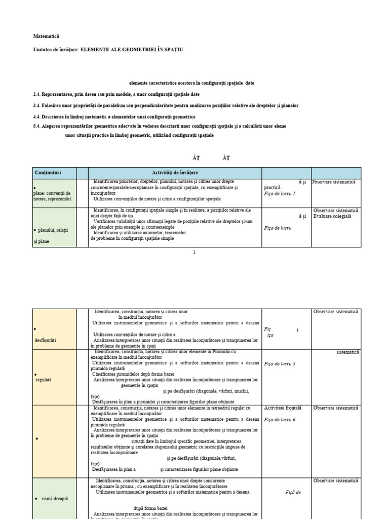 Elemente Ale Geometriei in Spatiu | PDF