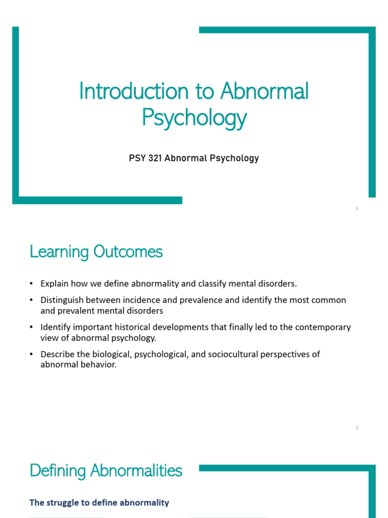 Introduction To Abnormal Psychology | PDF | Self-Improvement