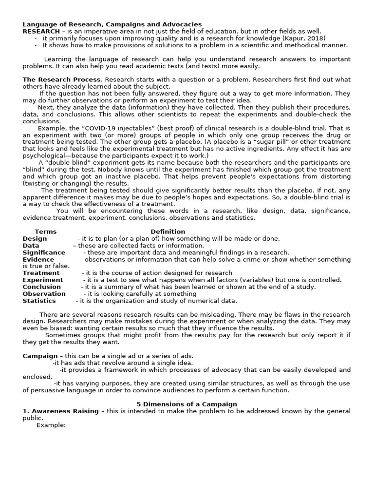 Language of Research | PDF