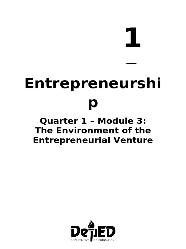 Entrepreneurship Quarter 1 Module 3 Week 3 | PDF