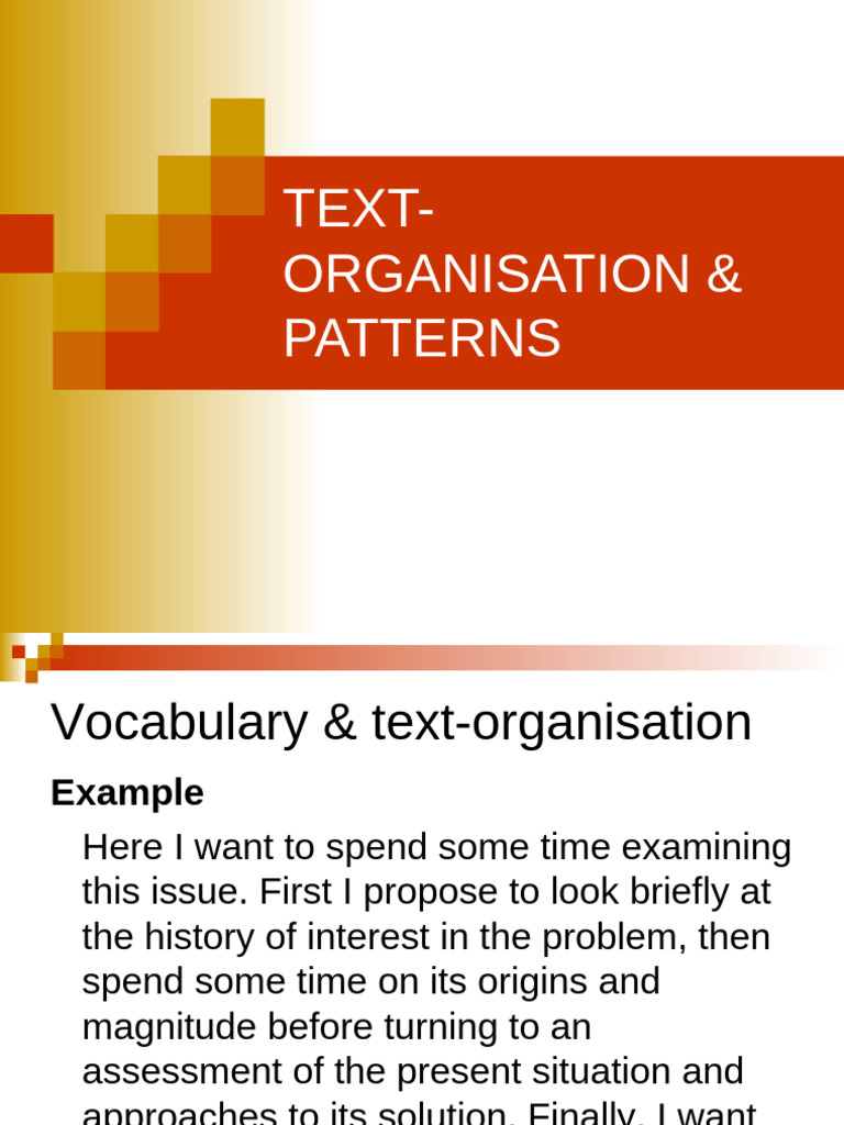 8. TEXT-ORGANISATION PATTERNS | PDF