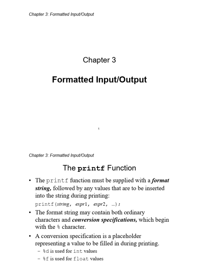 CHP 3 Input-Output | PDF