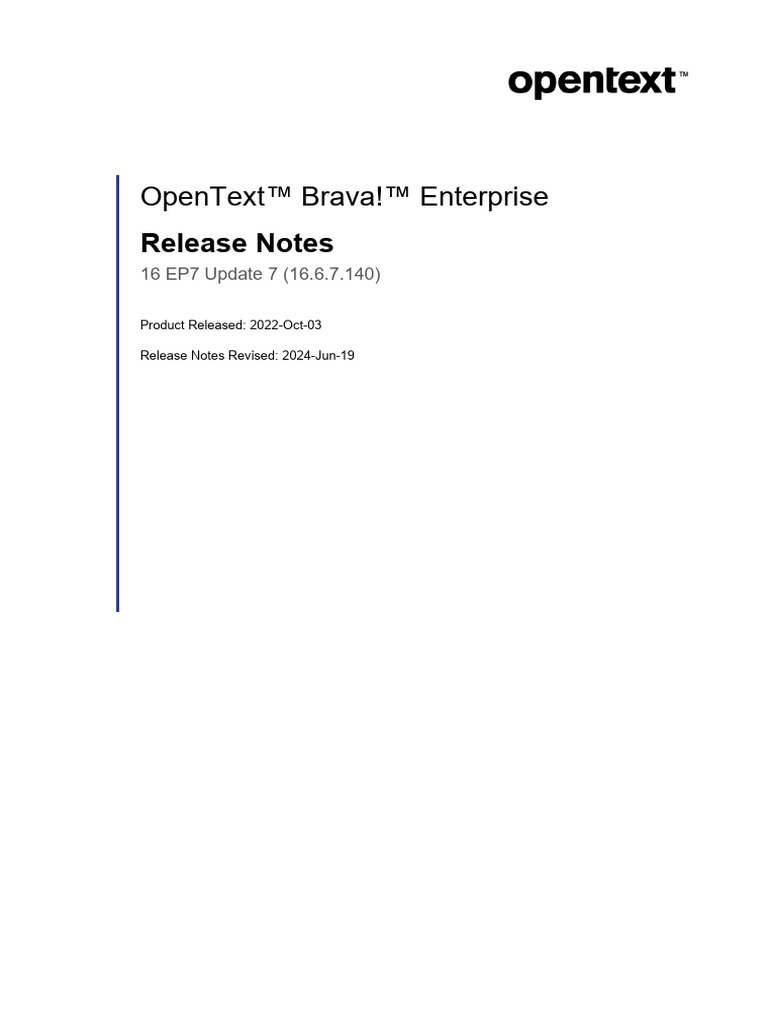 Brava! Enterprise 16 EP7 Release Notes | PDF