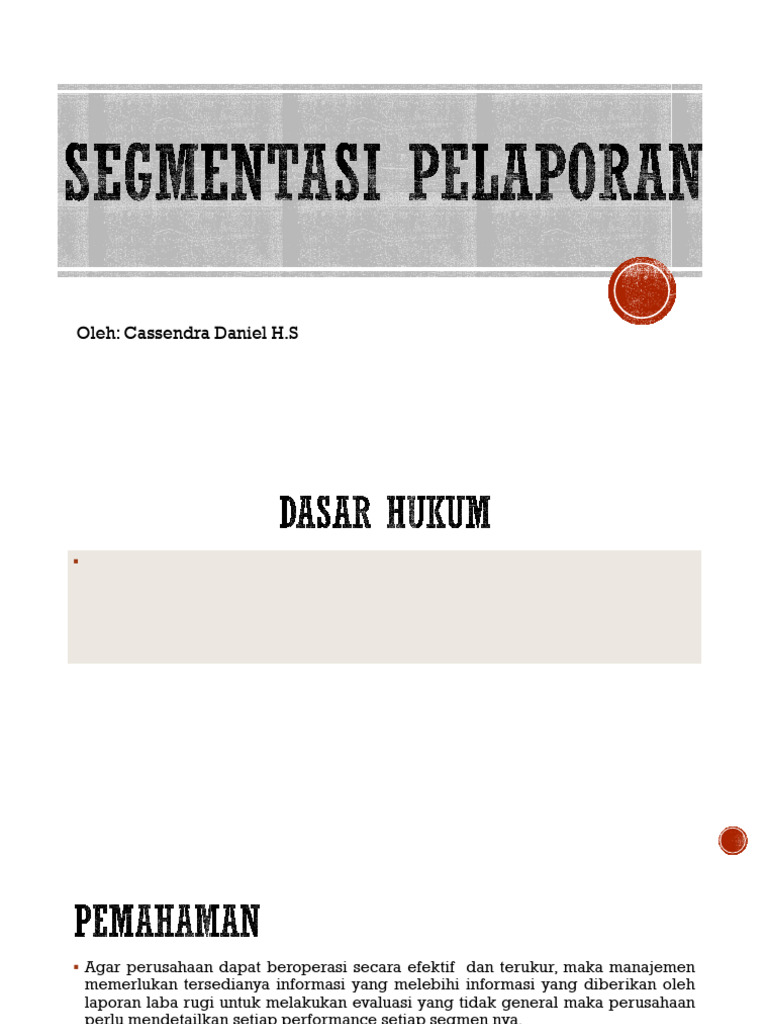 Laporan Segmen Operasi dan Biaya Perusahaan | PDF