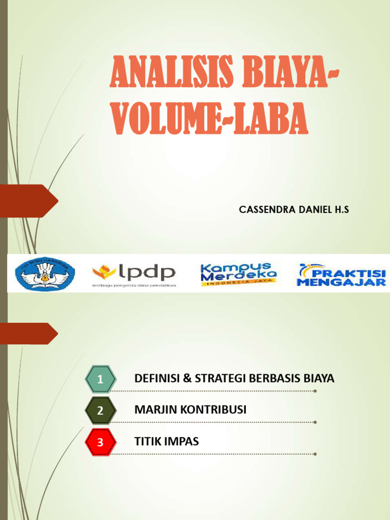 Analisis Biaya-Volume-Laba: Strategi dan Titik Impas | PDF