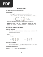 Matrices Full Lecture Note | PDF | Matrix (Mathematics) | Determinant