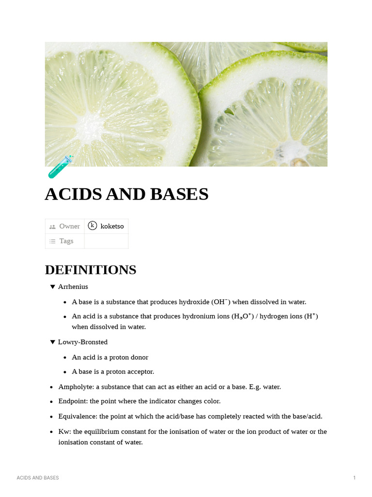 Acids and Bases | PDF