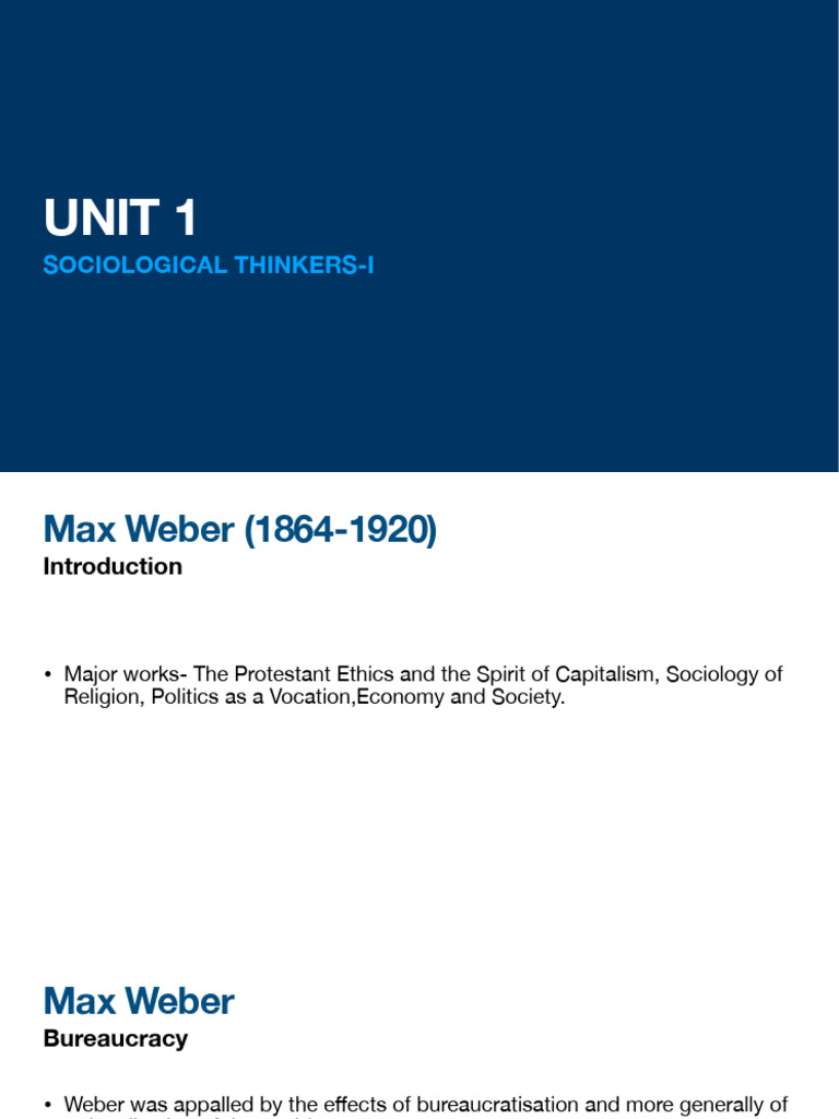 Weber unit 1 | PDF