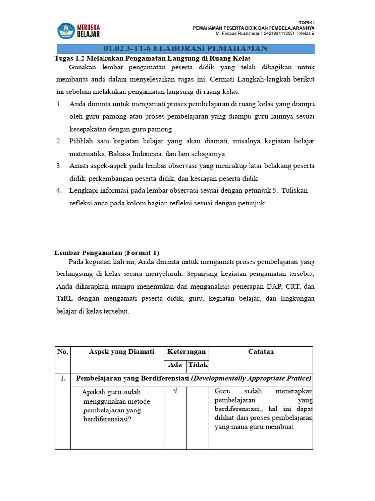 M. Firdaus Rusnandar PPDP (Elaborasi Pemahaman) | PDF