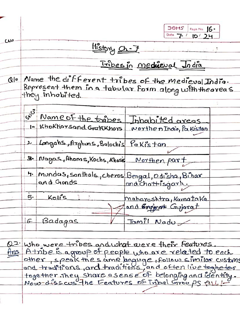 History Ch-7, Tribes in Medieval India | PDF