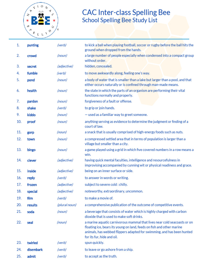 SPELLING B JUNIOR | PDF | Noun | Verb