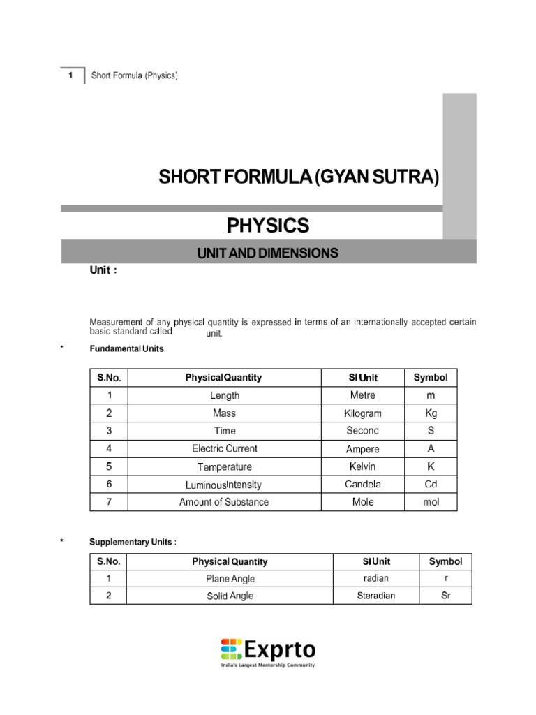 Physics Formulae Book | PDF