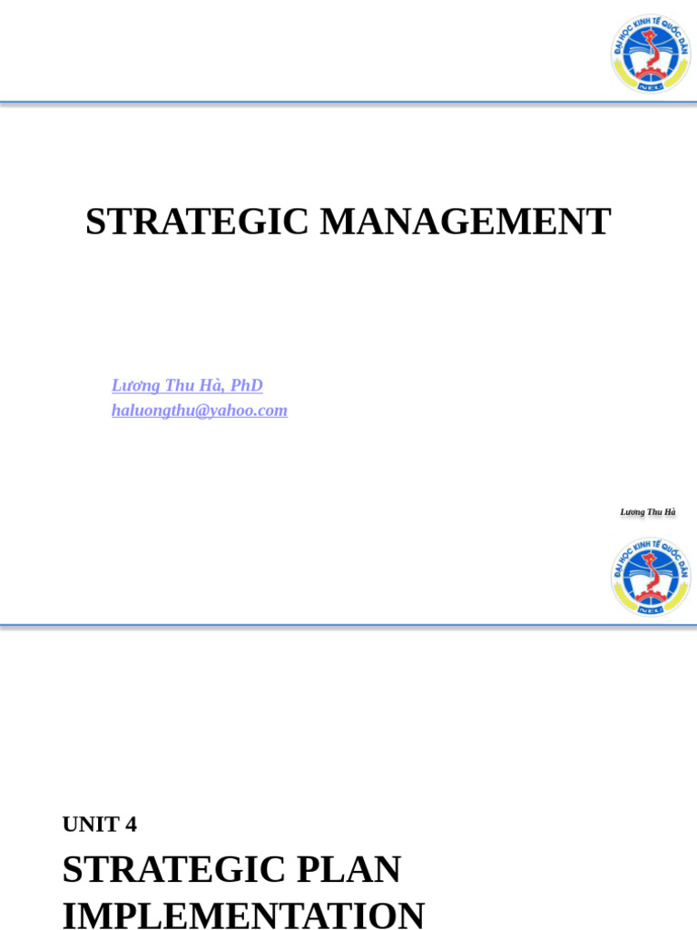 Strategic Mgmt - Session 4 - Strategy Implementation | PDF | Strategic ...