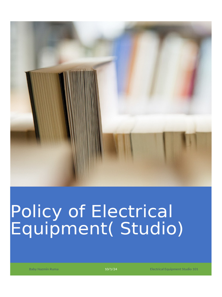 Policy For Electrical Equipment | PDF
